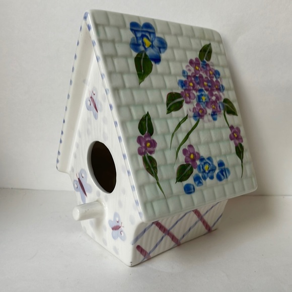 Vintage | Accents | Ceramic Handpainted Birdhouse Garden Or Home Decor ...